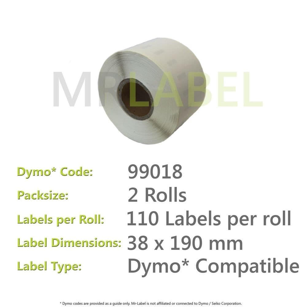 Dymo 99018 Compatible Roll of Labels 2 Rolls