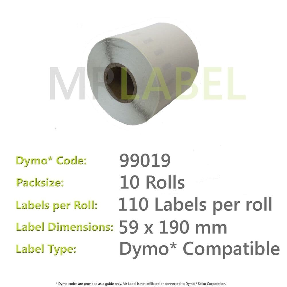 Dymo 99019 Compatible Roll of Labels 10 Rolls