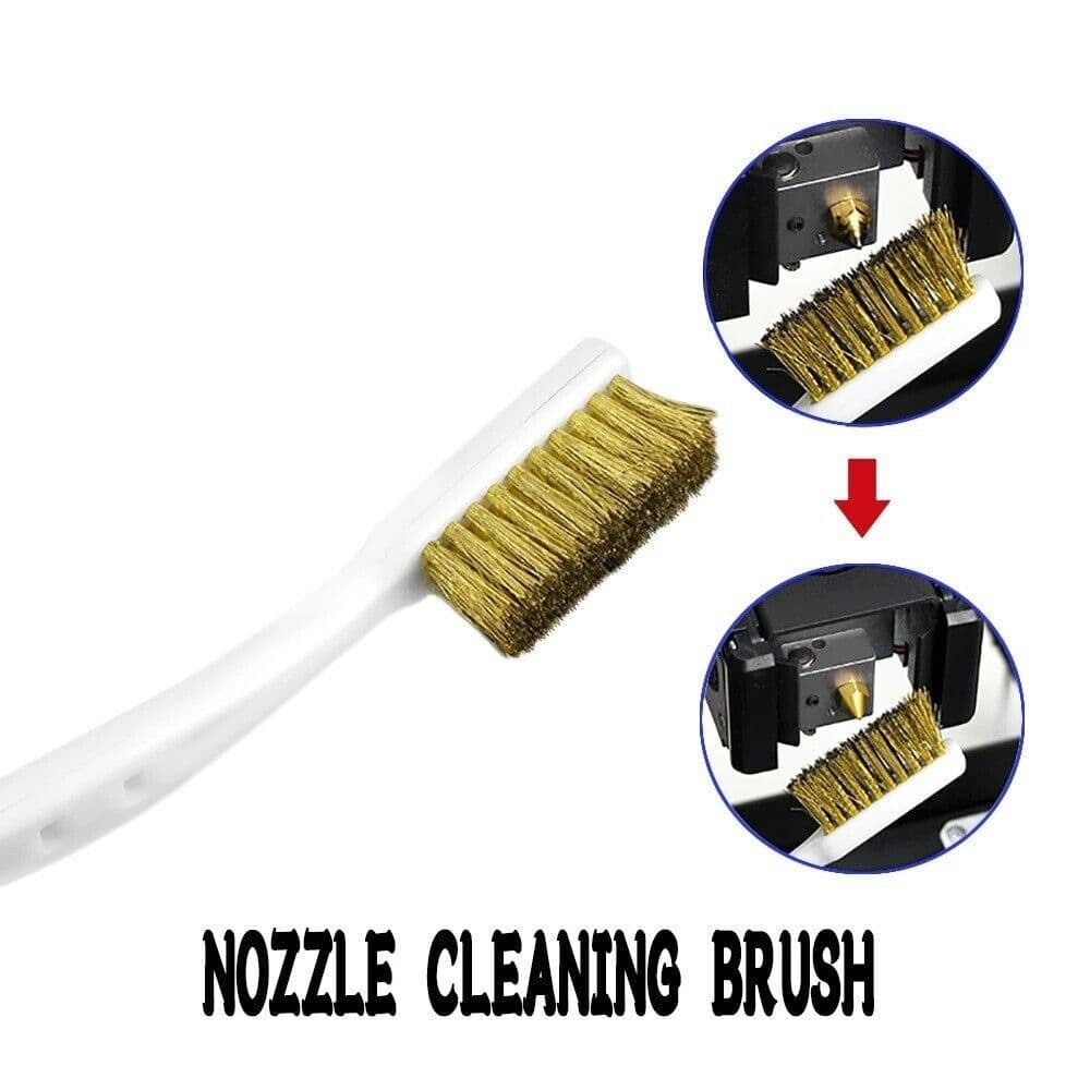 Copper wire toothbrush for cleaning nozzles
