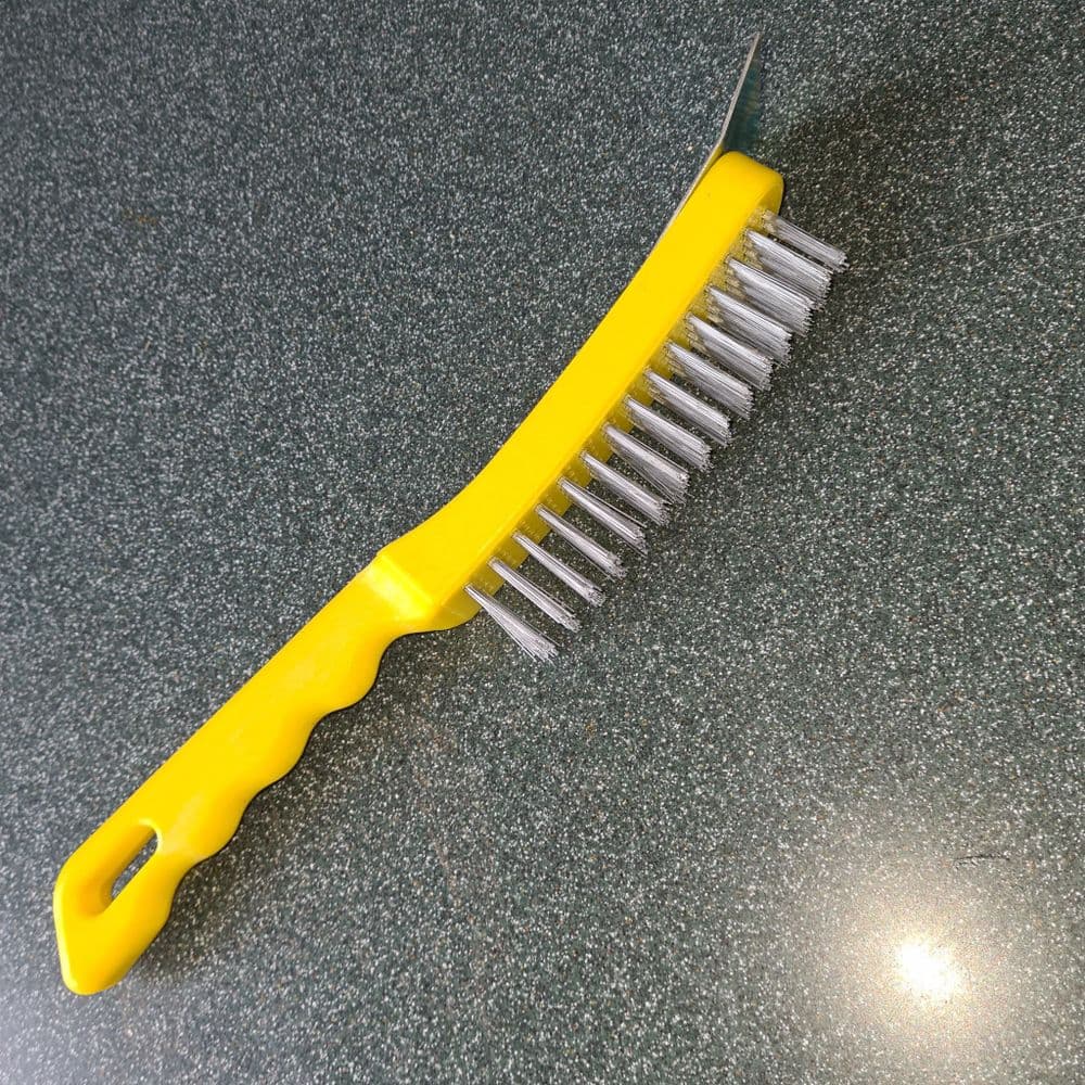 4 Row Hand Wire Brush with Scraper