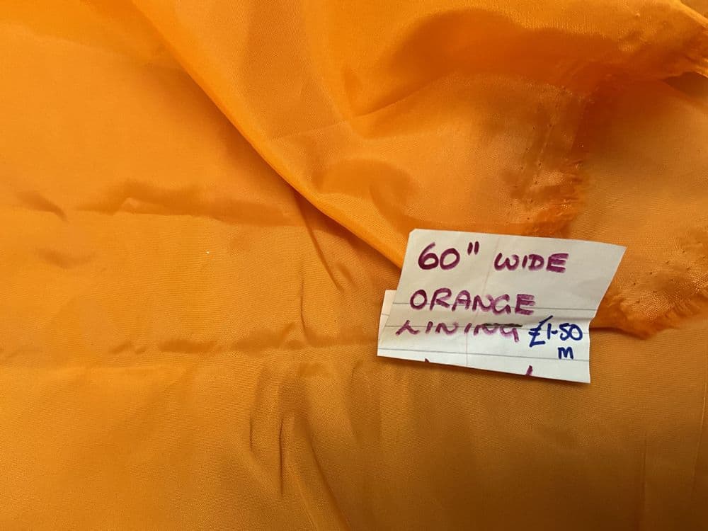 Orange lining 60 wide x 1 metre