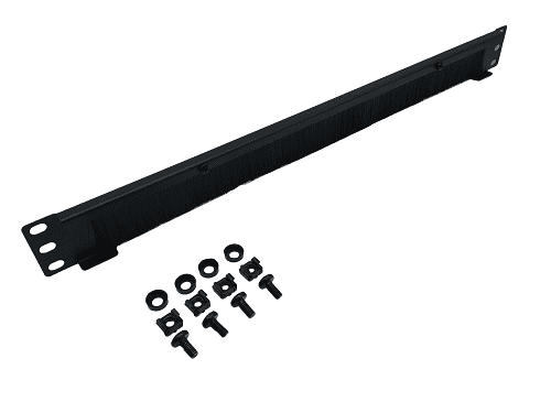 1u Brush Strip Panel Half Open Top Style Black