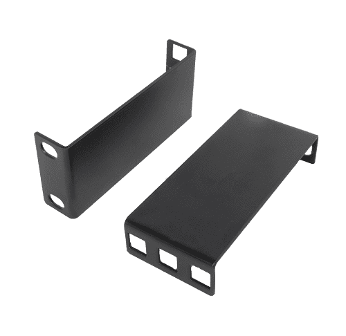 1U Recessed Bracket Steel Black 100mm Pair