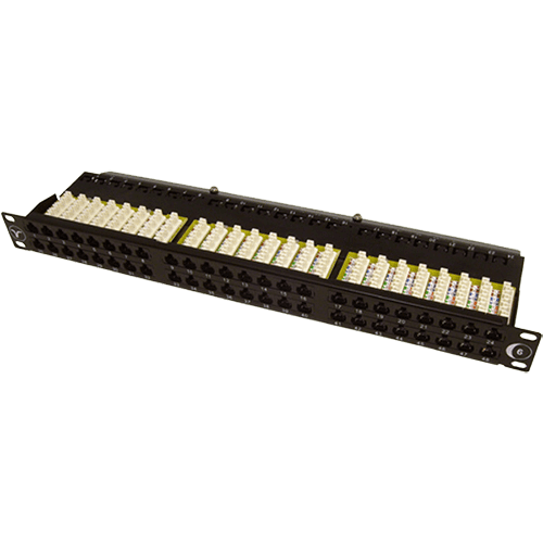 48 Port 1U Cat6 UTP Right Angle Rear EasyPunch Patch Panel