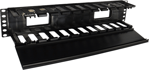 Black Plastic Slotted Finger Cable Management