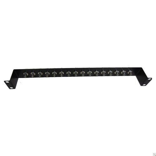 BNC Patch Panel 16 Port 1U Recessed 50mm - HD-SDI Insulated BNC