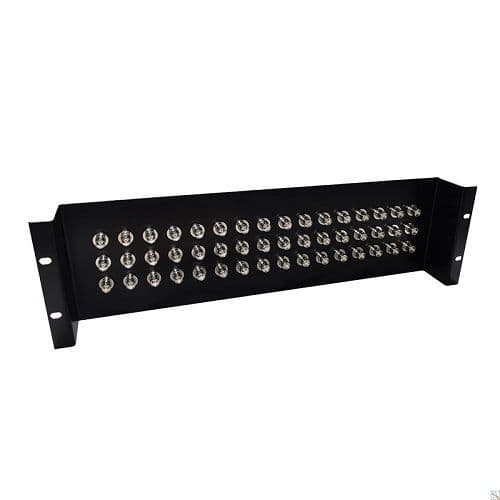 BNC Patch Panel 16 Port 3U Recessed 50mm - HD-SDI Insulated BNC