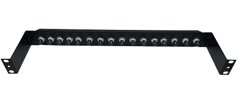 BNC Patch Panel 16 port recessed black 1U 75 ohm
