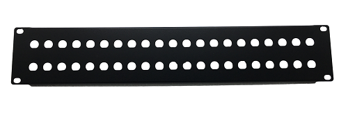 BNC Patch Panel 2U 42 Port Black Unloaded Flat folded design