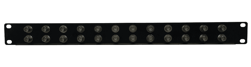 BNC Patch Panel 1U 24 port black Flat loaded HD-SDI 3GHz