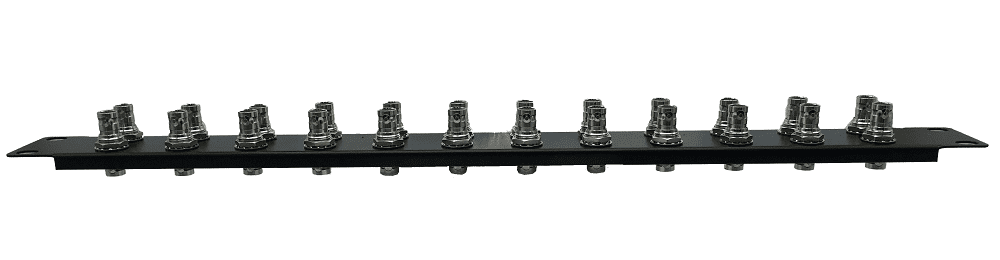 BNC Patch Panel 1U 24 port black Flat loaded HD-SDI 3GHz