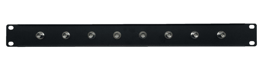BNC Patch Panel 1U 8 port black Flat loaded 4K 12GHz