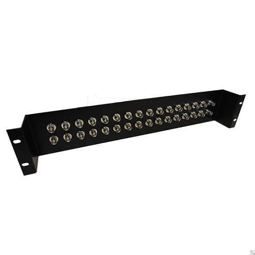 BNC Patch Panel 32 Port 2U Recessed 50mm - HD-SDI Insulated BNC