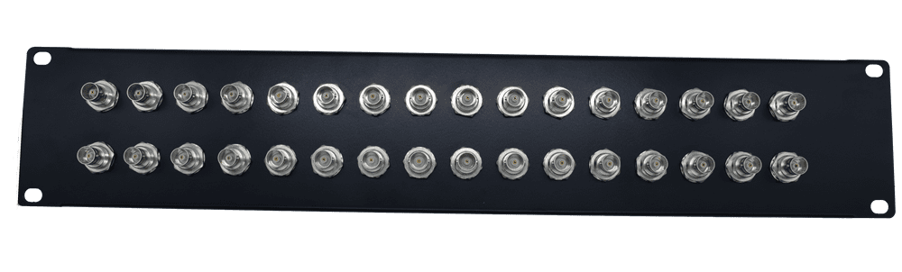 BNC Patch Panel 32 port Black 2U 75ohm Insulated