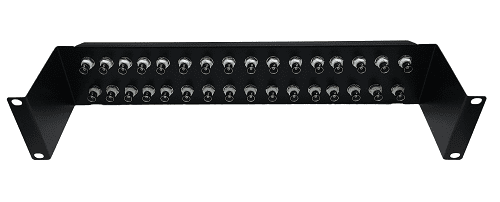 BNC Patch Panel 32 port recessed black 2U 75ohm Insulated