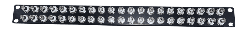 BNC Patch Panel 42-port Black 1U Flat 75-ohm Insulated Connectors