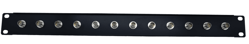 BNC Patch Panel 75 ohm 12 port Black 1U Flat all Metal Connectors
