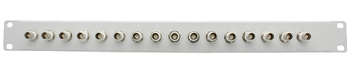 BNC Patch Panel 75 ohm 16 port Grey 1U Flat Insulated Connectors