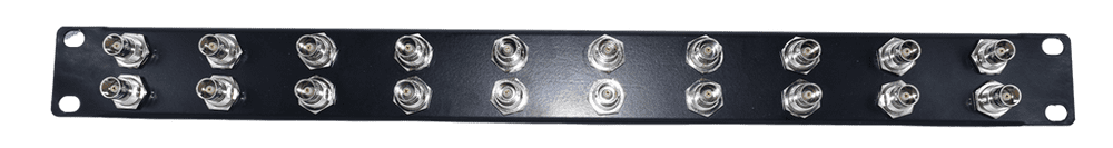 BNC Patch Panel 75-ohm 20 port Black 1U Flat all Metal Connectors