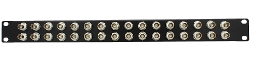 BNC Patch Panel 75 ohm 32 port Black 1U Flat Insulated Connectors
