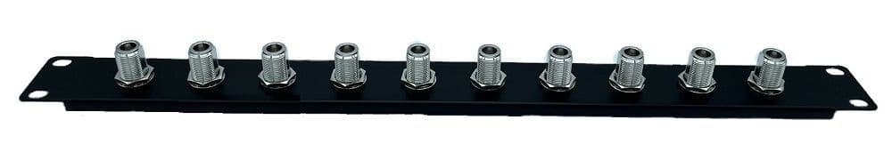 N Type Patch Panel 1U 10 port black flat loaded folded design