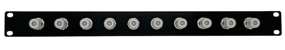 N Type Patch Panel 1U 10 port black flat loaded folded design