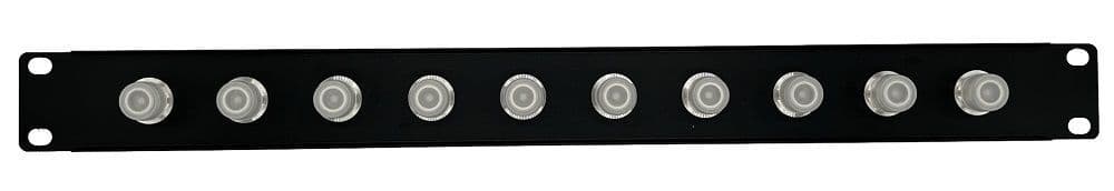 N Type Patch Panel 1U 10 port black flat loaded folded design