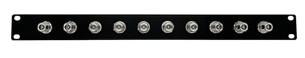 N Type Patch Panel 1U 10 port black flat loaded folded design