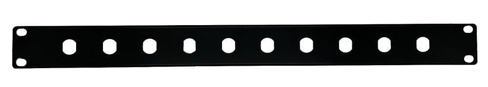 N Type Patch Panel 1U 10 Port Double D Black Flat folded design