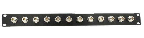 N Type Patch Panel 1U 12 port black flat loaded folded design