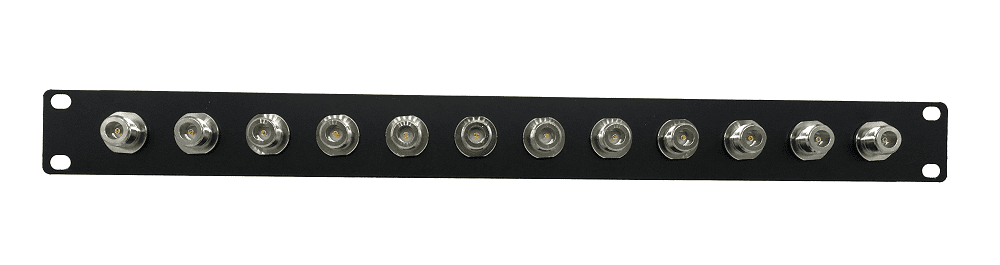 N Type Patch Panel 1U 12 port black flat loaded no fold