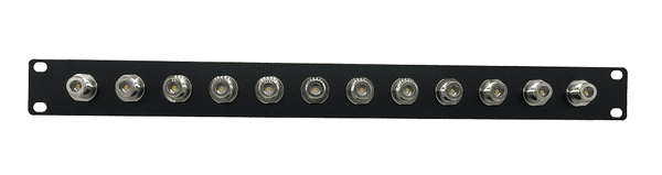 N Type Patch Panel 1U 12 port black flat loaded no fold