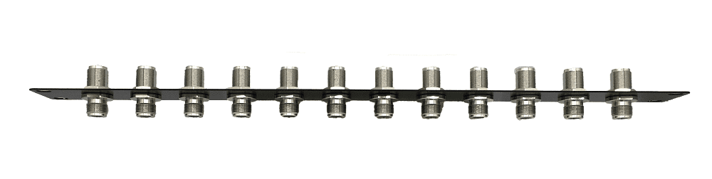 N Type Patch Panel 1U 12 port black flat loaded no fold