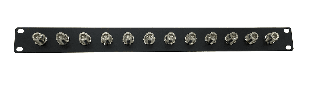 N Type Patch Panel 1U 12 port black flat loaded no fold