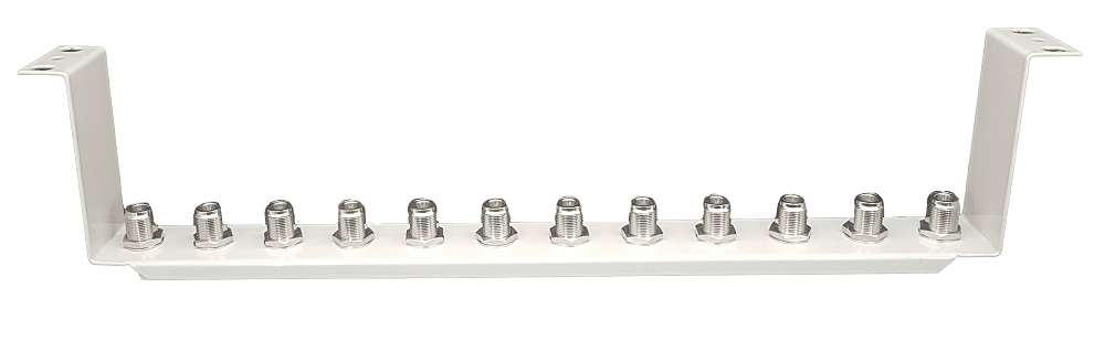 N Type Patch Panel 1U 12 port grey 100mm recessed loaded