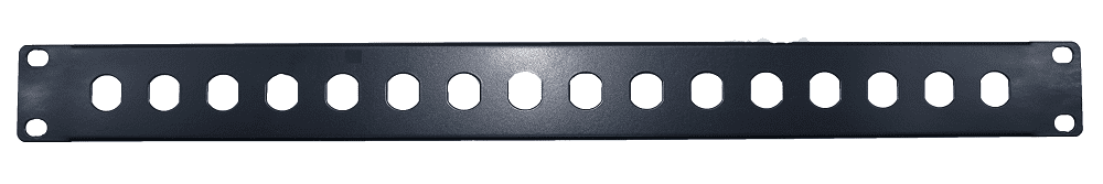 N Type Patch Panel 1U 16 Port Double D Black Flat folded design