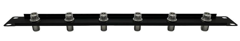 N Type Patch Panel 1U 6 port black loaded folded design