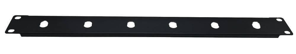 N Type Patch Panel 1U 6 Port Double D Black Flat folded design