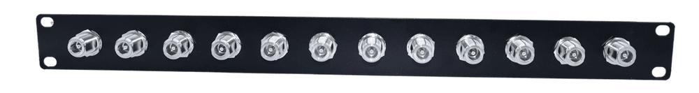 N Type Patch Panel 1U 8 port black flat loaded no fold