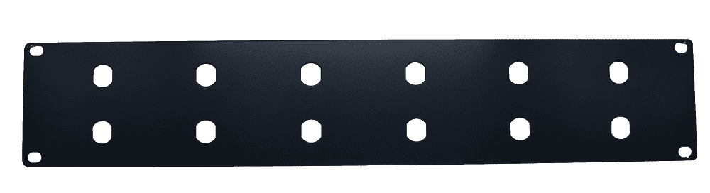 N Type Patch Panel 2U 12 Port 2 x 6 Double D Black Flat flat design