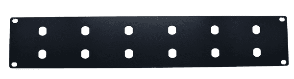 N Type Patch Panel 2U 12 Port 2 x 6 Double D Black Flat flat design