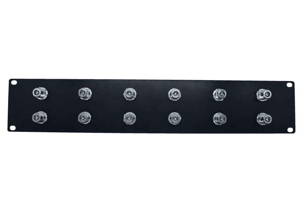 N Type Patch Panel 2U 12 port black flat loaded no fold