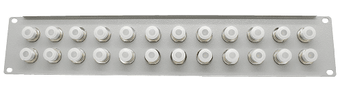 N Type Patch Panel 2U 24 port grey flat loaded folded design