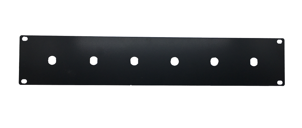 N Type Patch Panel 2U 6 Port Double D Black Flat flat design