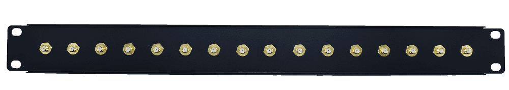 SMA Patch Panel 1U 16 port black flat loaded folded design