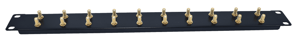 SMA Patch Panel 1U 20 port black flat loaded folded design