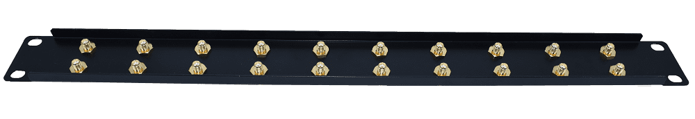 SMA Patch Panel 1U 20 port black flat loaded folded design