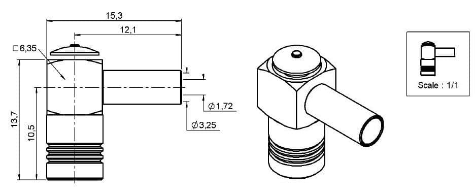 SMB Right-Angled Plug RG179 Radiall