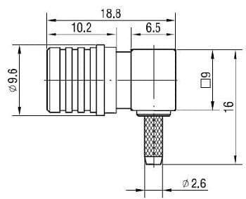 QMA Right-Angled Crimp Plug RG174/RG316