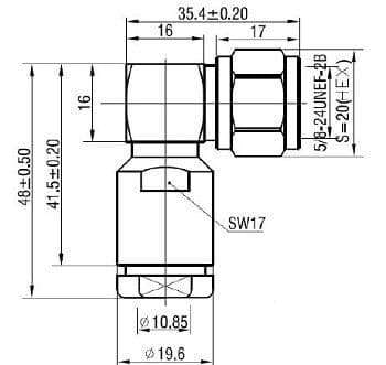 N Type Right-Angled Clamp Plug LMR400 Easy-Fit